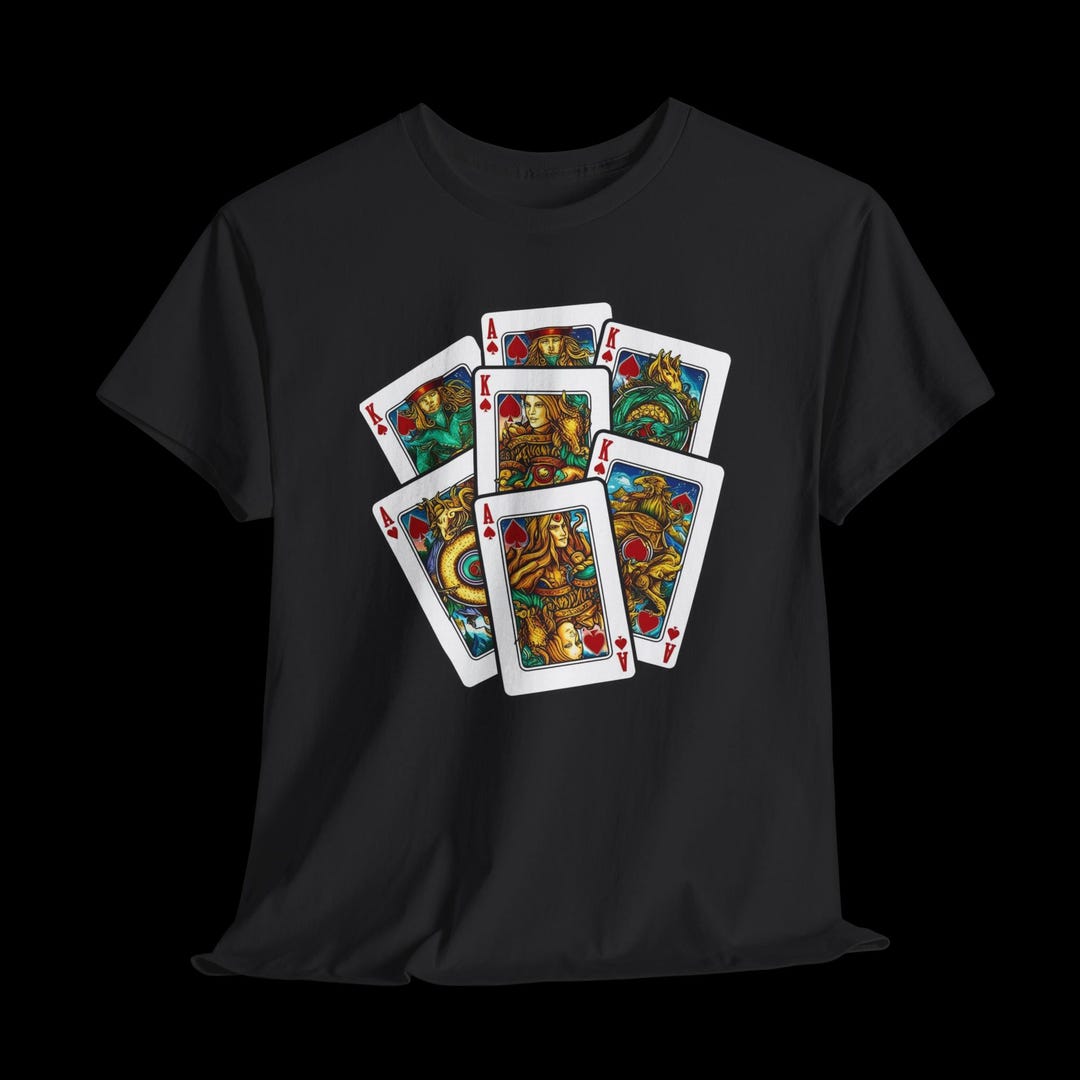 Vintage Playing Cards Unisex Heavy Cotton Tee, Gift for Gamers, Casual ...