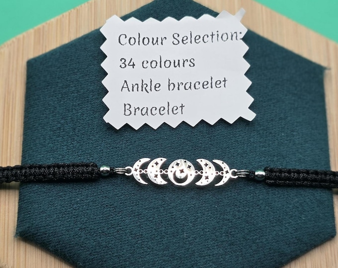 Tiny Moon Bracelet - Moon Jewelry, Gift for Women or Men, Celestial ...