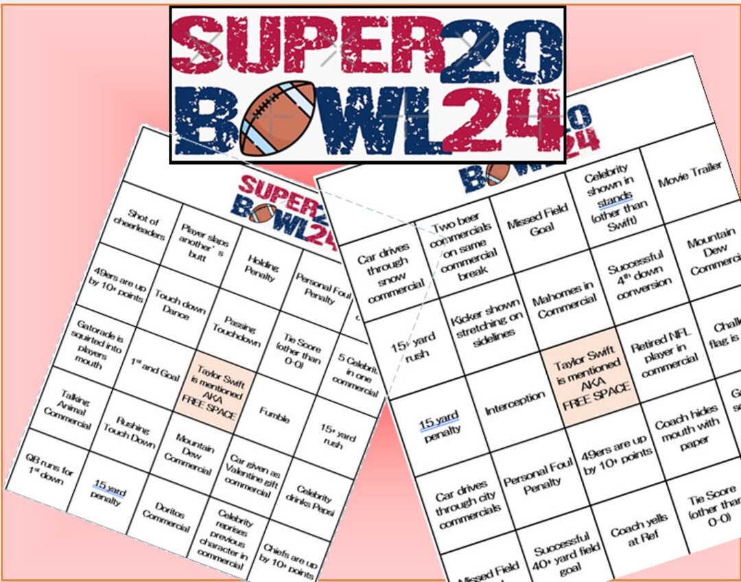 Superbowl Bingo 2024 Chiefs Vs 49ers - Etsy