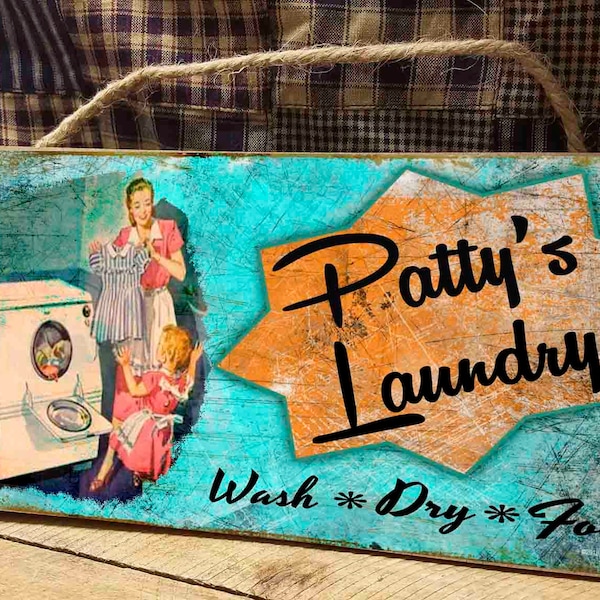 Vintage Laundry Sign - Etsy