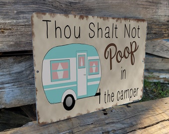 Camping Thou Shalt Not Poop in the Camper Sign - Etsy