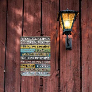 Personalized Custom CAMPING RULES 9"x12" Camper RV Metal Sign Wall Door ...