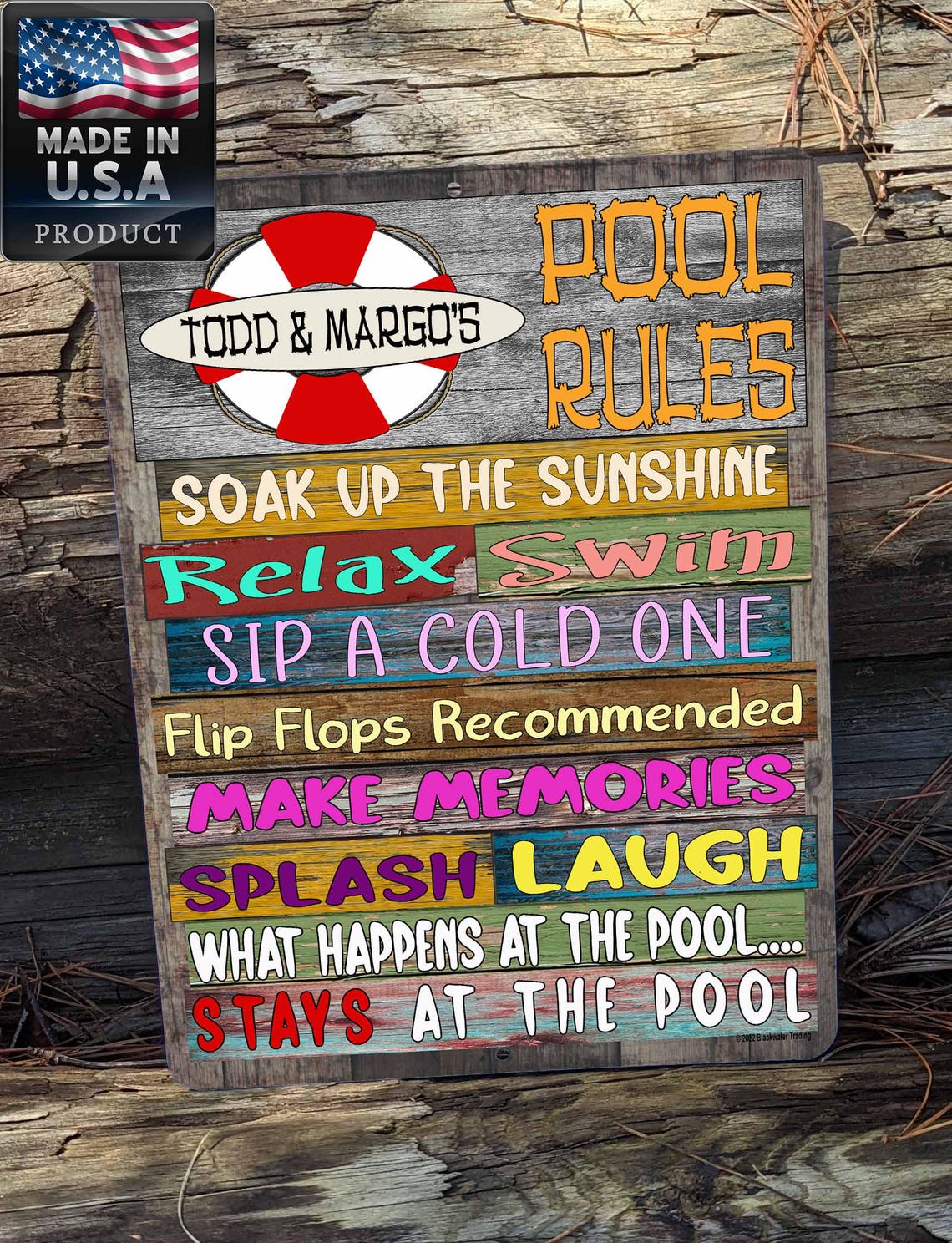 Personalized "your Name's" Pool Rules Swim Splash Relax Make Memories ...