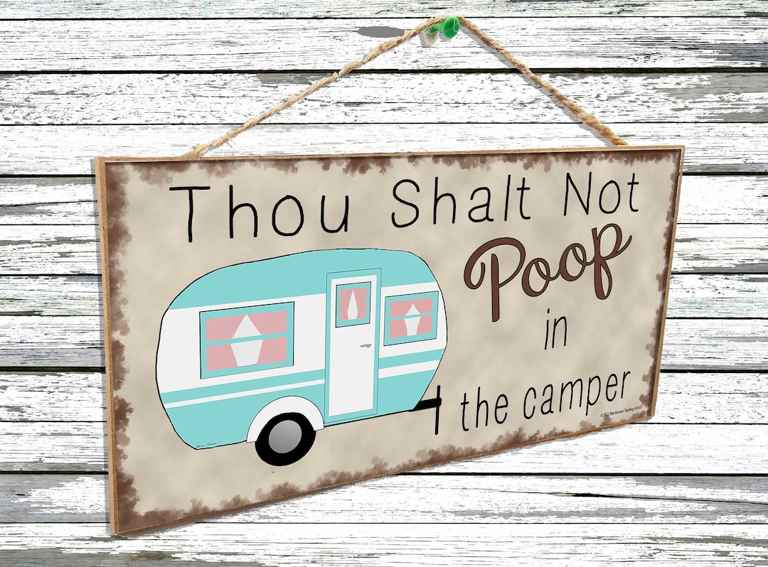 Thou Shalt Not Poop in the Camper RV Travel Trailer Bath Bathroom ...