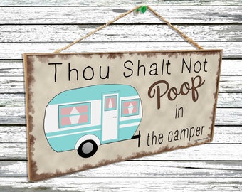 Camping Thou Shalt Not Poop in the Camper Sign - Etsy