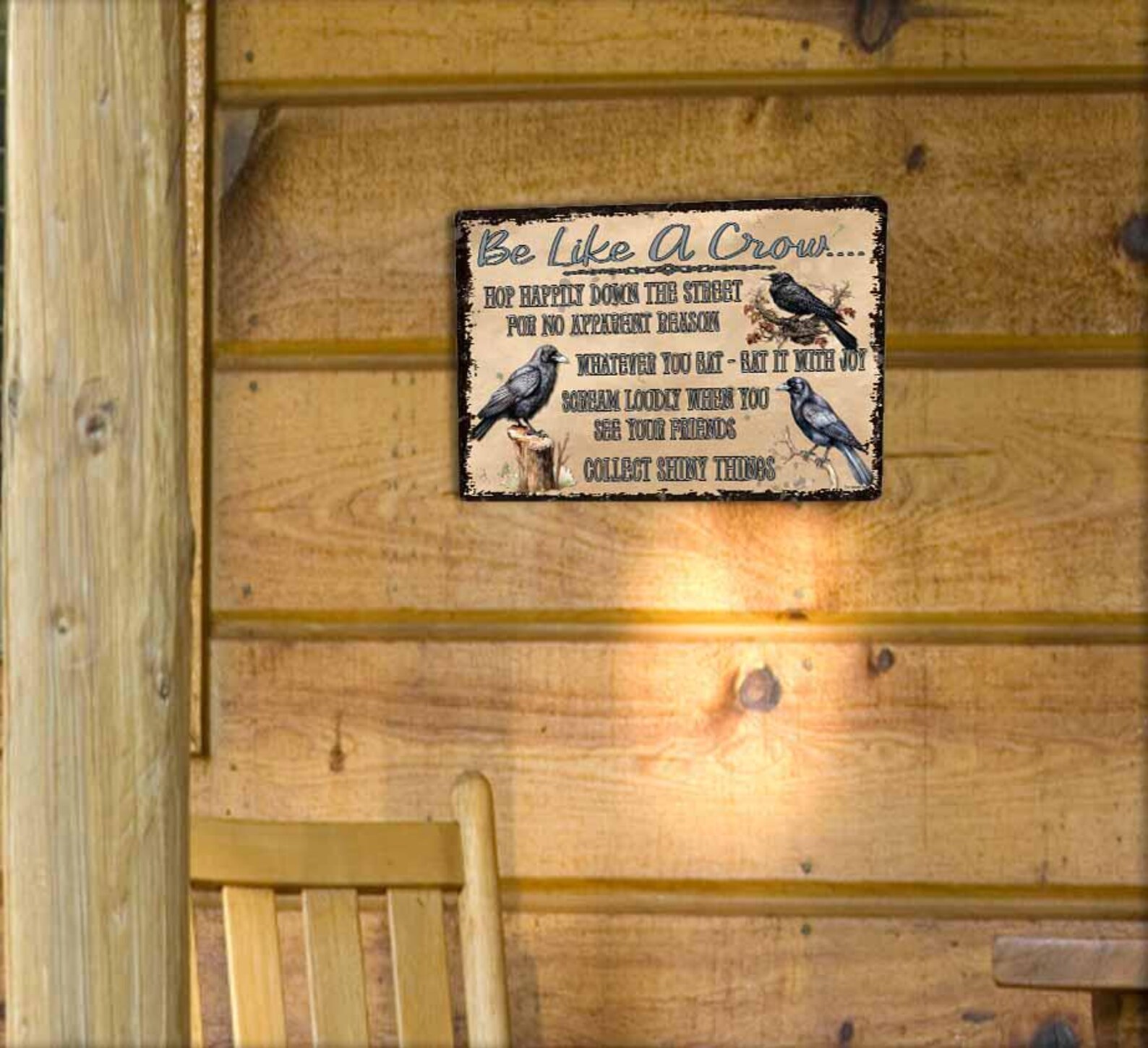 Be Like A Crow Fun Crows Metal Sign 9x12" Wall Door Wreath Yard Farm ...