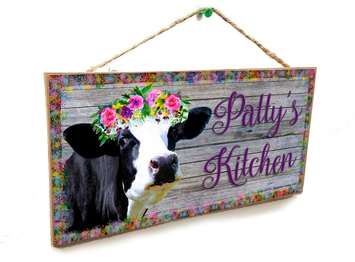 Personalized Custom Black and White Diva Cow 5 X - Etsy