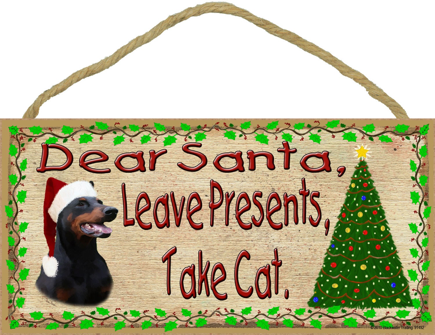 DOBERMAN PINSCHER Dear Santa Leave Presents Take Cat 10 - Etsy