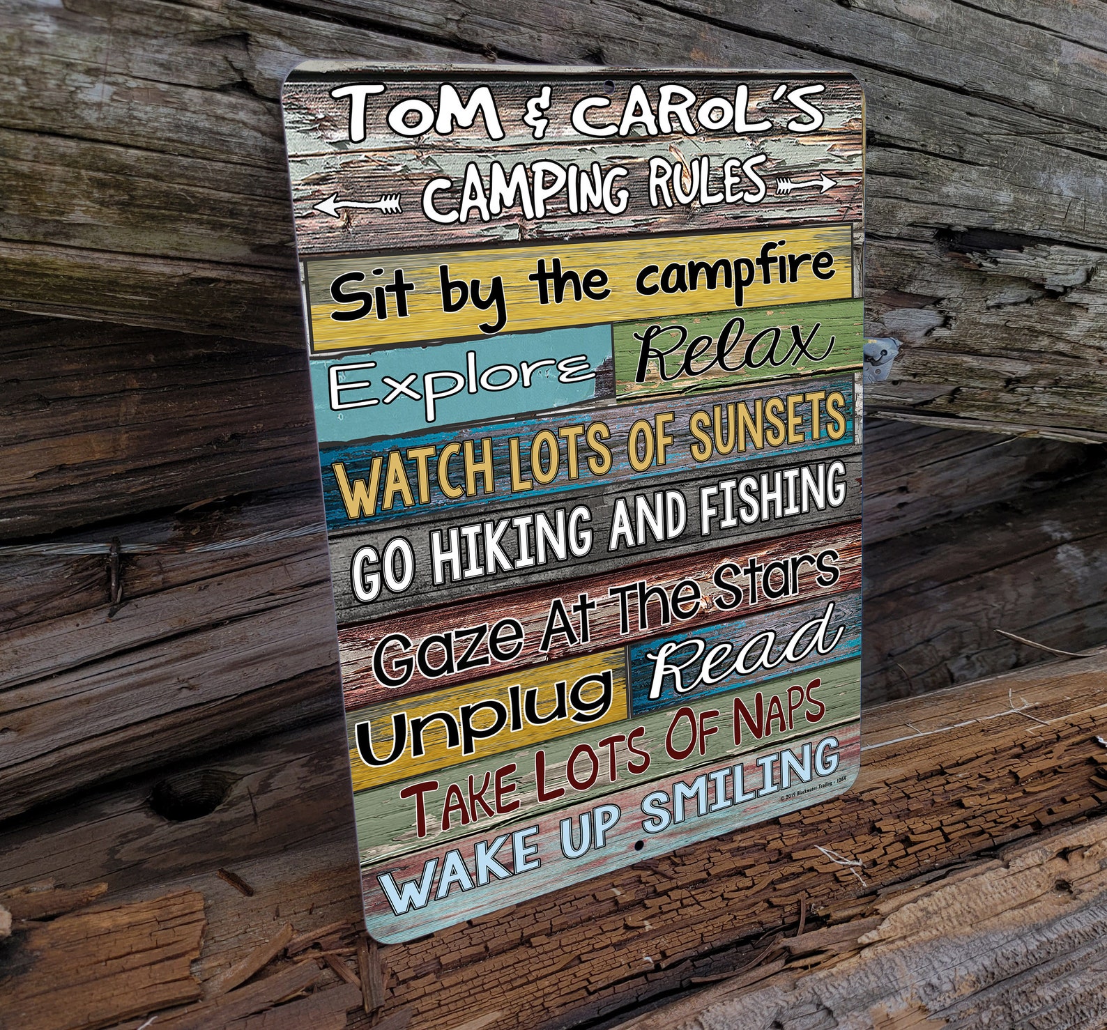Metal Personalized Custom CAMPING RULES Sign 9x12 - Etsy Denmark