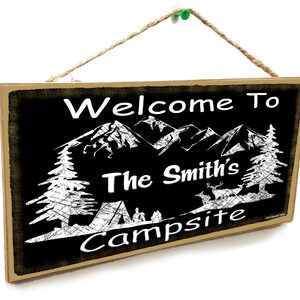 Personalized Welcome the your Name's Campsite Camper 5 X 10 Camping ...
