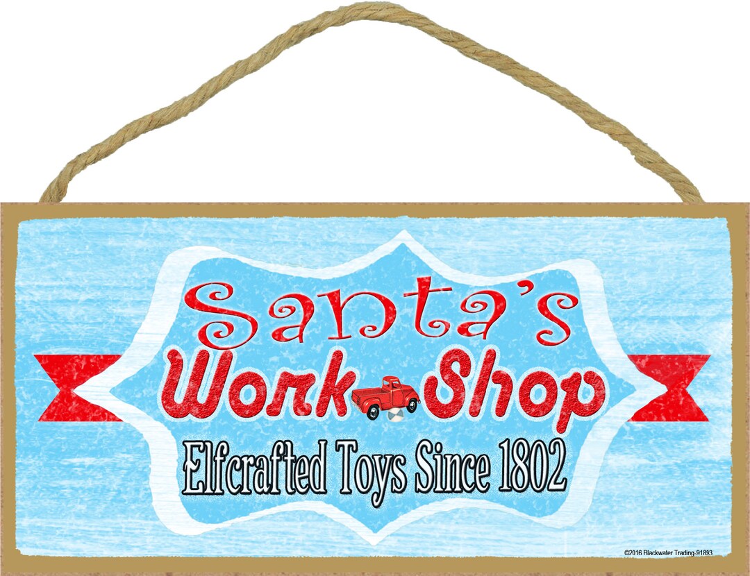 Retro Style Santa's Workshop Christmas Holiday Sign 5x10 - Etsy