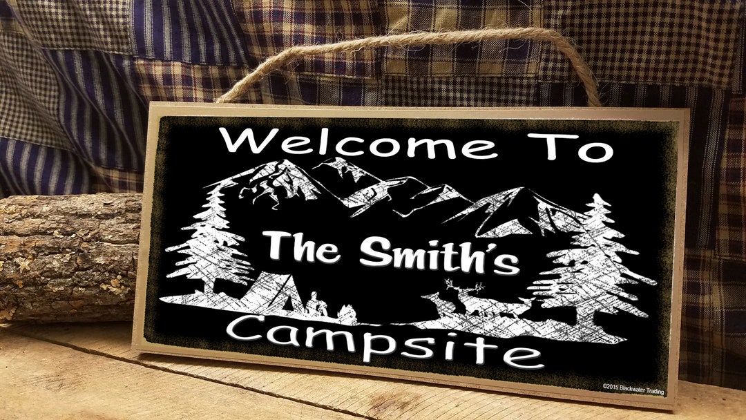 Personalized Welcome the your Name's Campsite Camper 5 X 10 Camping ...
