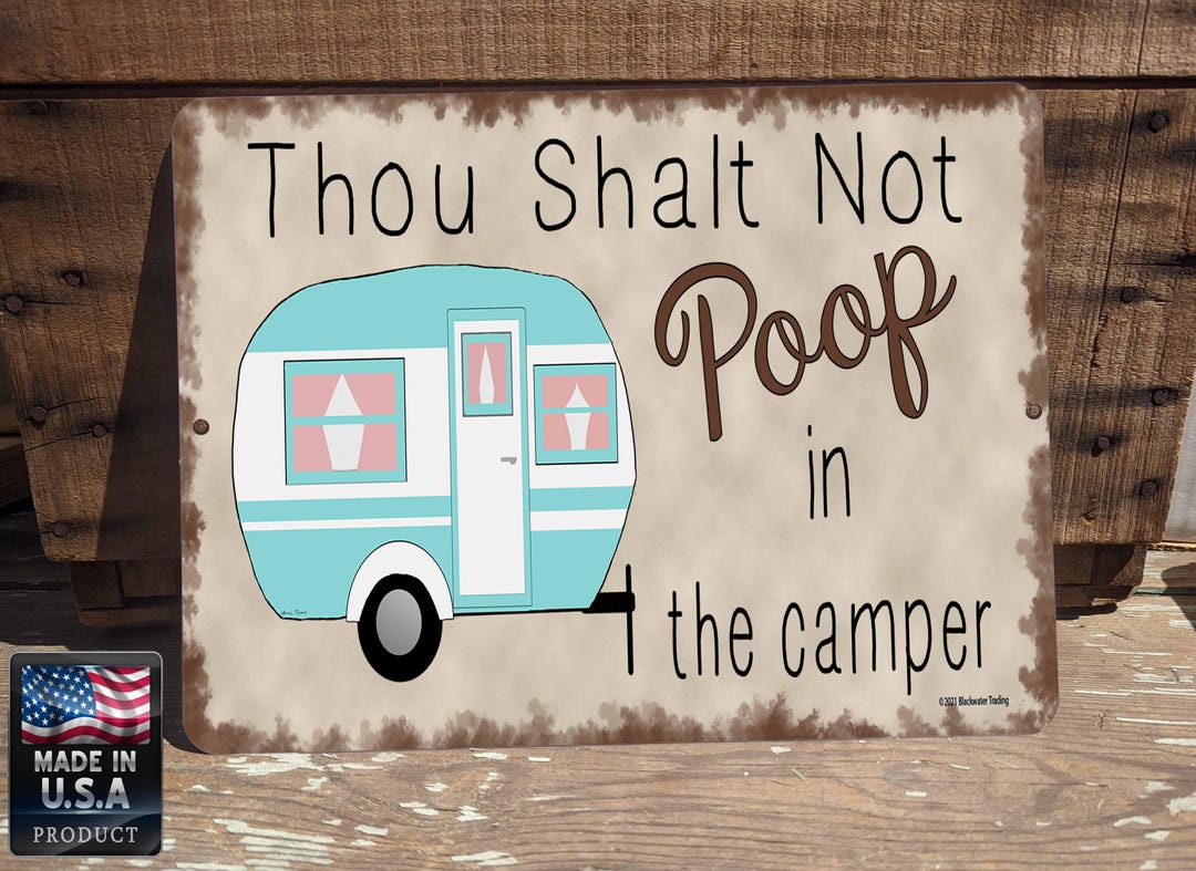 Thou Shalt Not Poop in the Camper Aluminum RV Travel Trailer Bath ...