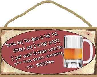 Glass Half Full Sign - Etsy