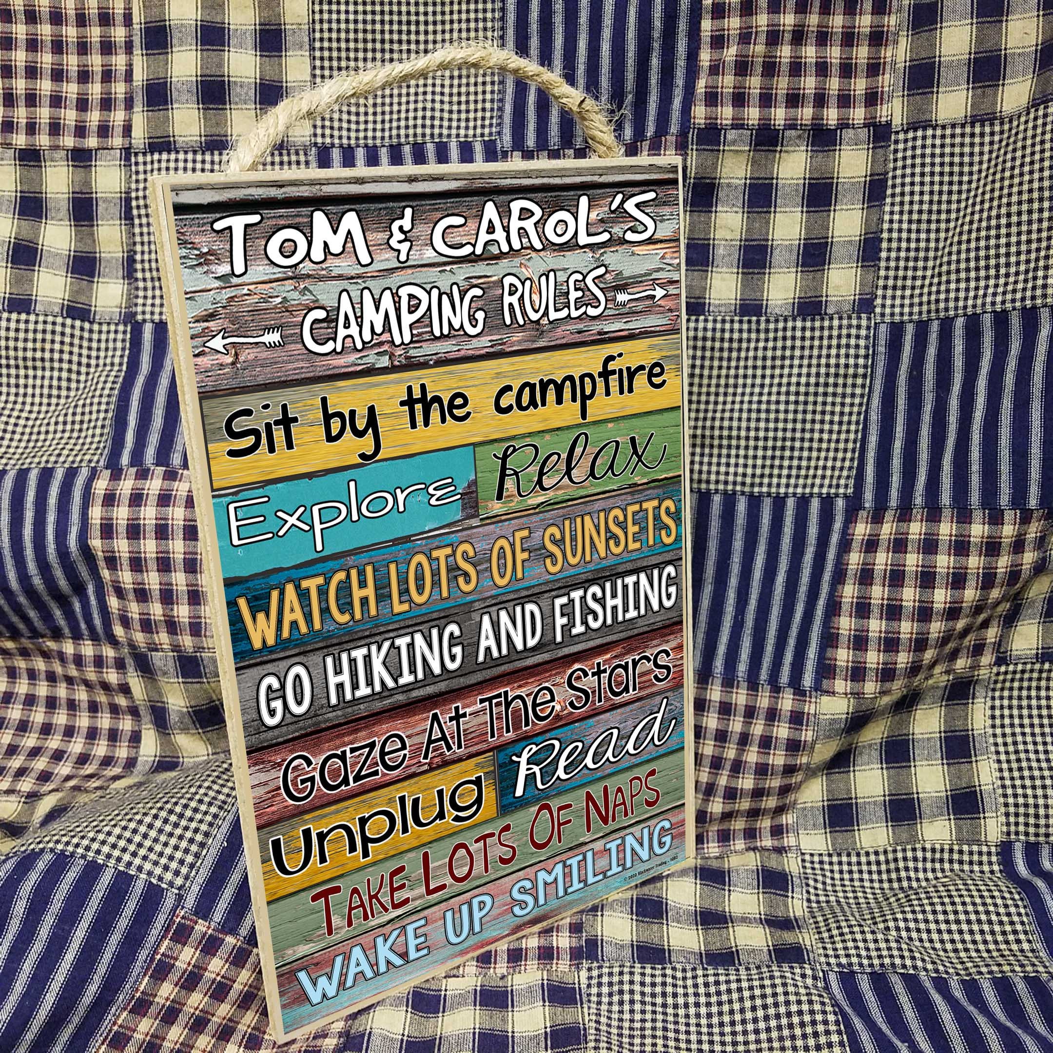 Personalized Custom CAMPING RULES Sign 7x10.5 | Etsy