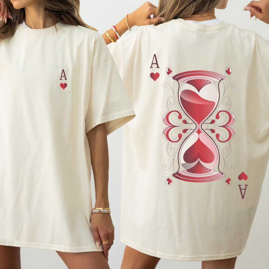 Ace of Hearts Card Shirt | Hourglass Playing Card Graphic Tee | Cool ...
