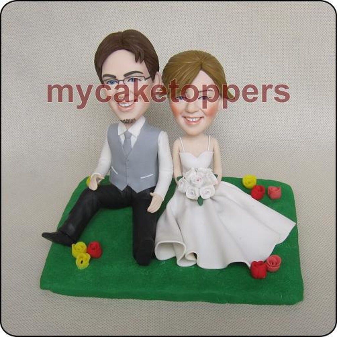 Sculpted wedding Cake Topper Figurine personalized birthday | Etsy