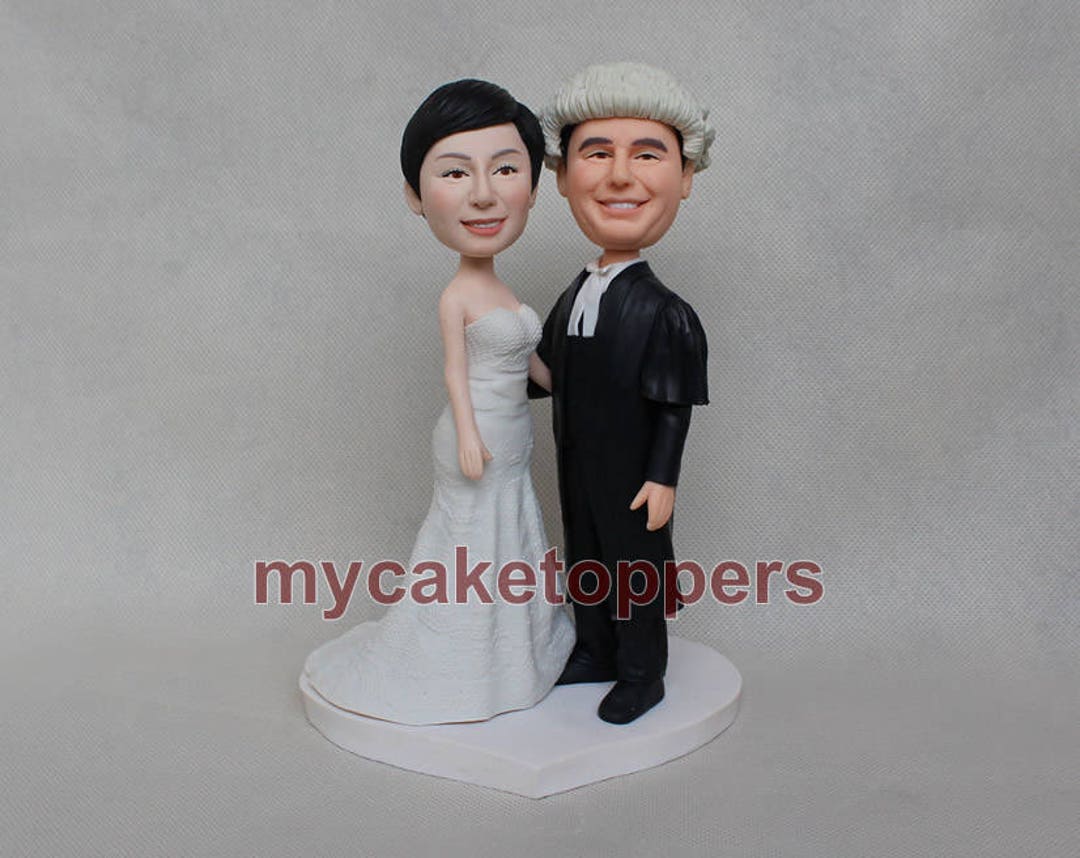Custom Lawyer Wedding Cake Topper: Personalized Attorney Bobblehead - Etsy