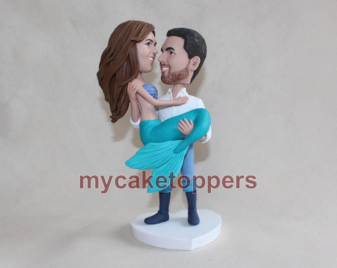 Mermaid Wedding Cake Topper, Mermaid Bobbleheads, Mermaid, Sea-maid ...