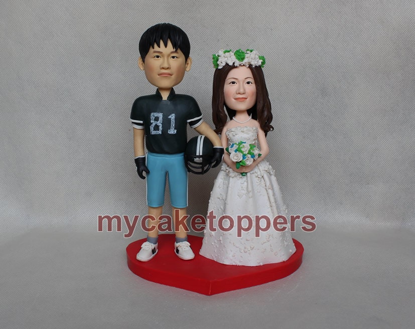 Custom wedding cake toppersAmerican football cake topper | Etsy