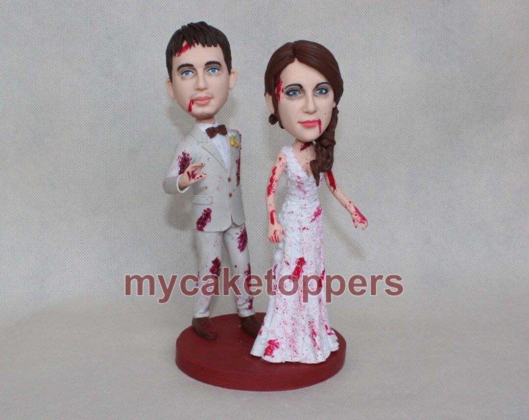 Custom Zombie Wedding Cake Topper: Personalized Bobbleheads - Etsy