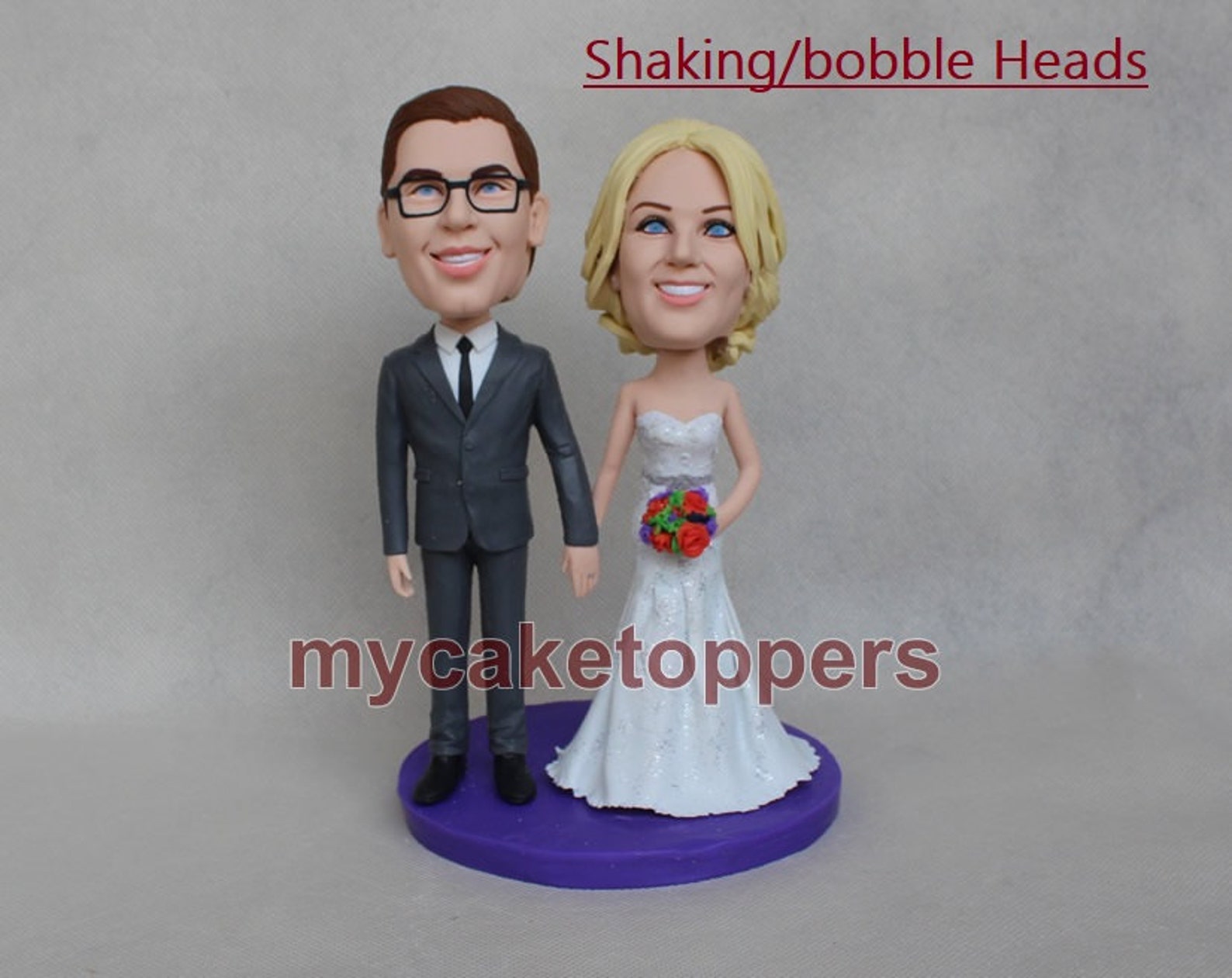 Bobbleheads Wedding Cake Toppers Moving Heads Shaking Heads - Etsy