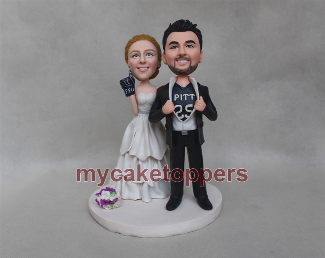 Foam Finger Wedding Cake Toppers, Bride and Groom Cake Topper, Fan Cake ...