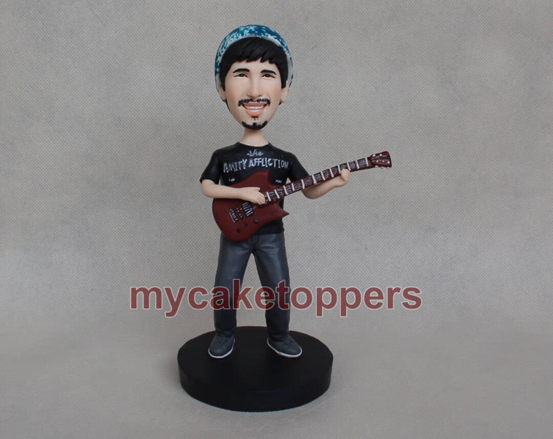 Custom Singer Bobblehead With Guitar: Personalized Clay Figurine - Etsy
