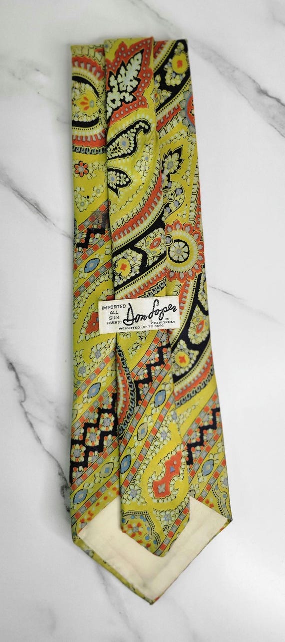 1970s VTG Don Loper of California Wide Silk Necktie -… - Gem