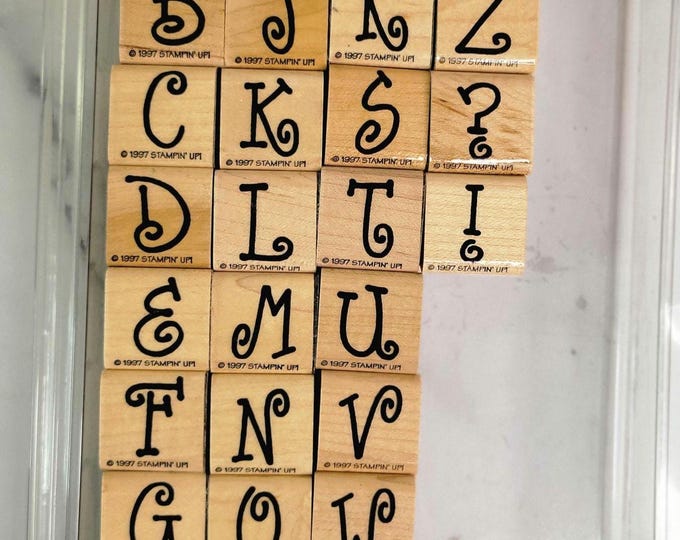 1997 Retired Stampin Up! Alphabet Wood Mounted Rubber Stamp Set - Etsy