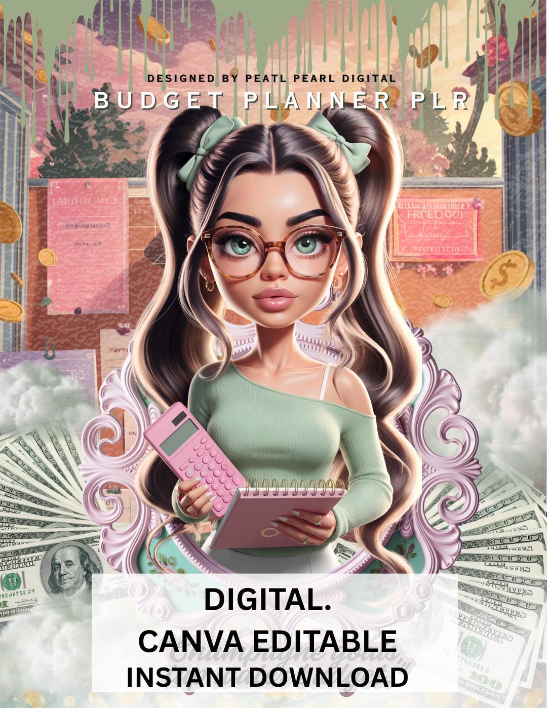 Editable Budget Planner Canva Template: Printable Finance Binder (PLR ...