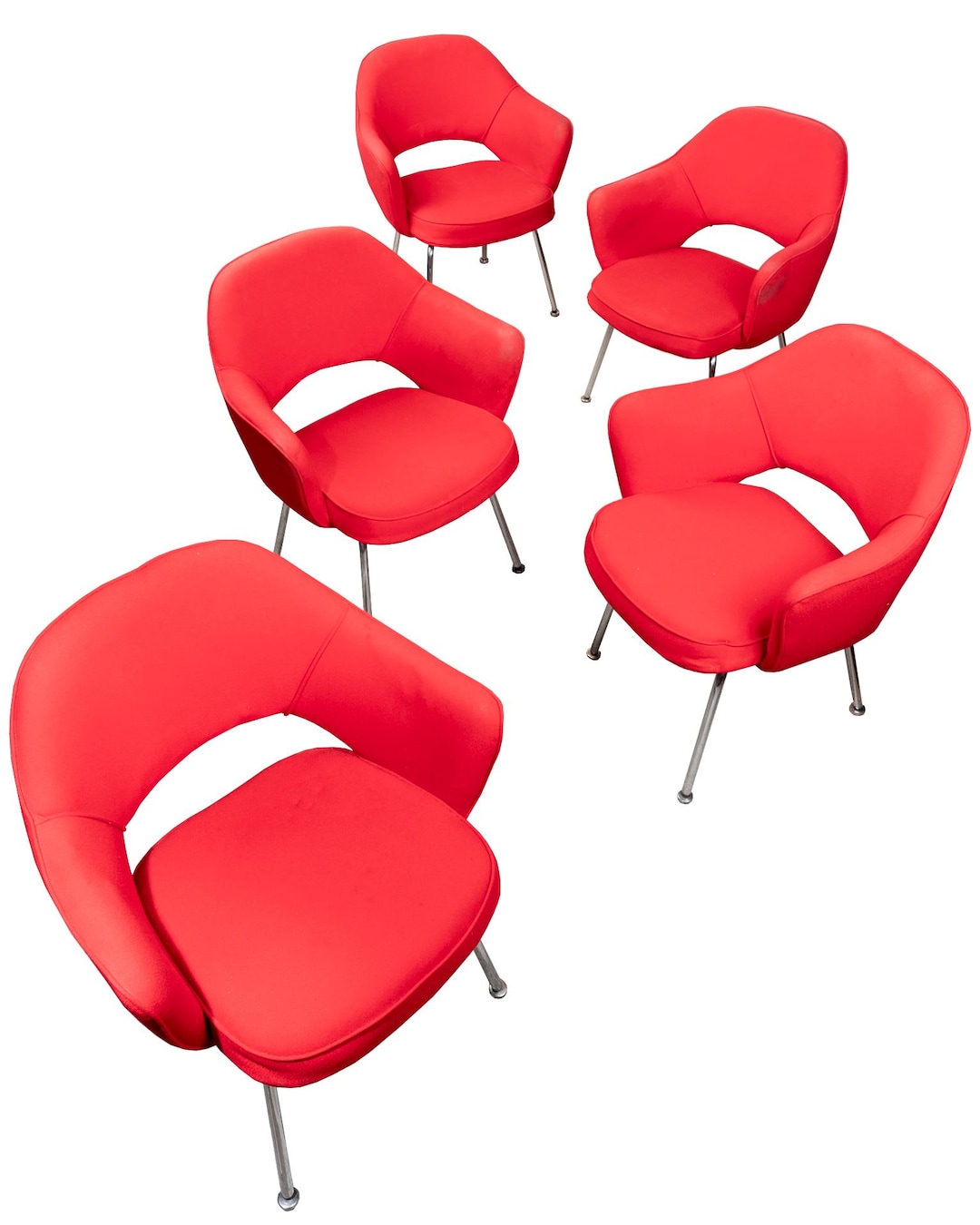 Local Pick-up Only: Set of 5 Vintage Saarinen Executive Arm Chair (model 71) Designed by Eero ...