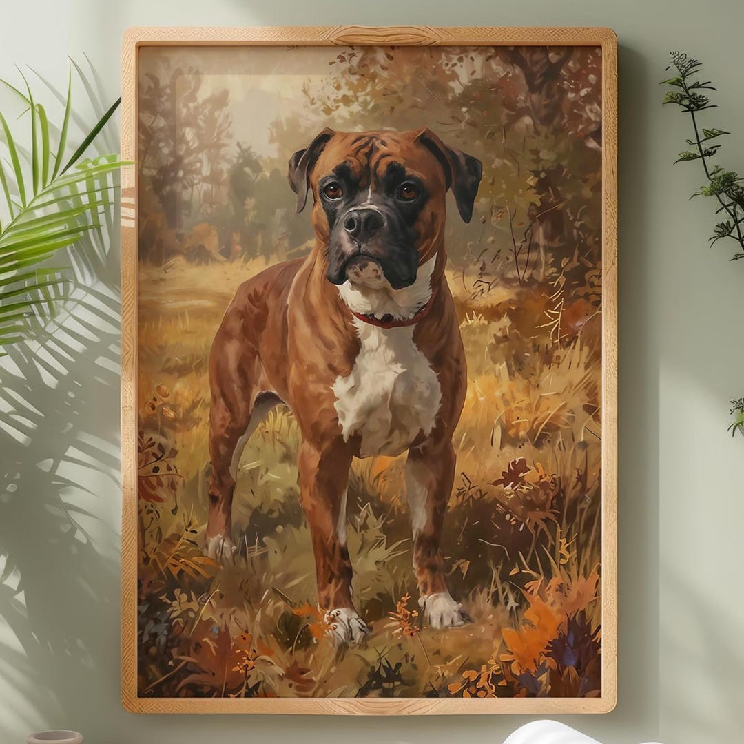 Boxer Dog Portrait Art Print: High-resolution Canine Artwork (digital ...