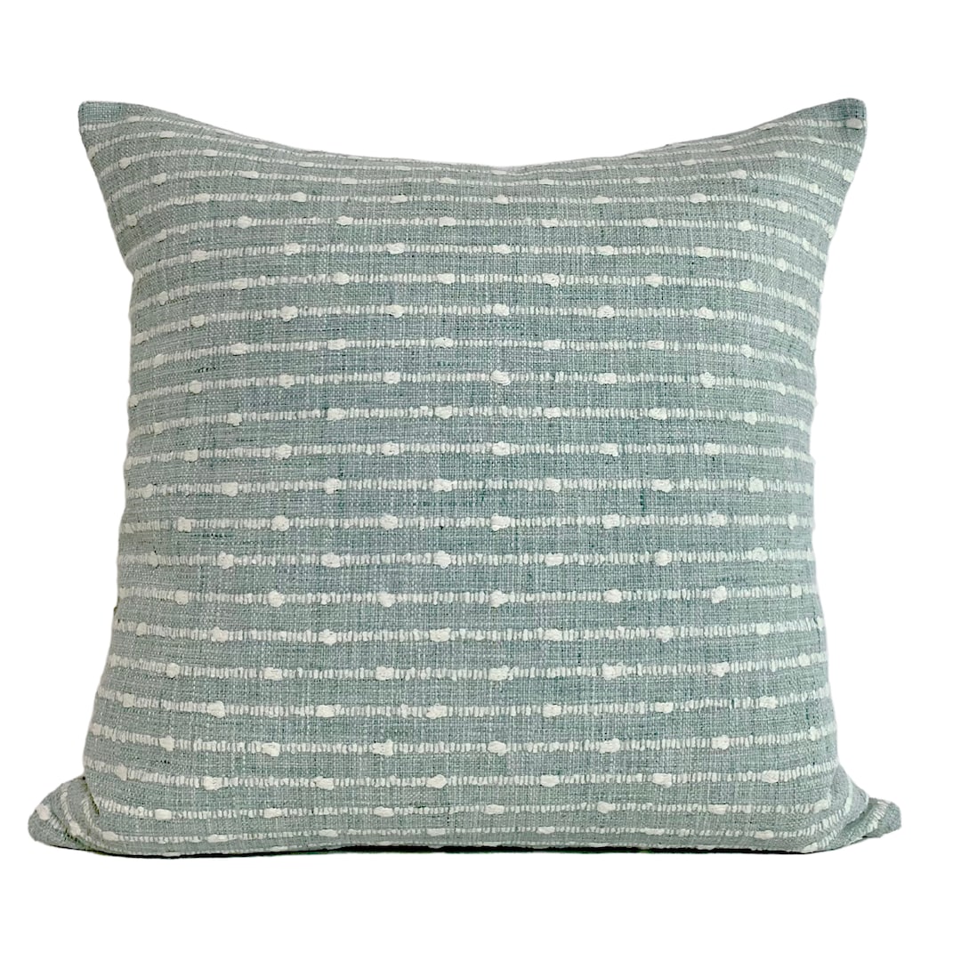 Coastal Seafoam Green Pillow | Textured Pillow Cover | Striped Pillows ...