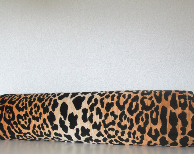 Velvet Leopard Animal Print Bolster Pillow Cover / Available in Throw ...