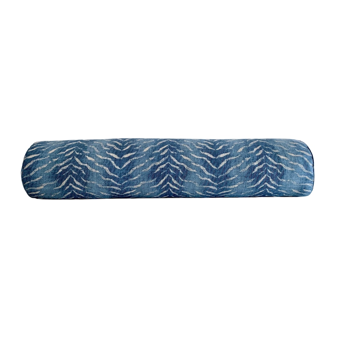 Blue Tiger Stripes Bolster Pillow Cover / Long Bolster Pillow - Tiger ...