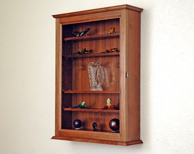 Glass Curio Display Case Wall Cabinet-5 Adjustable Shelves - Etsy