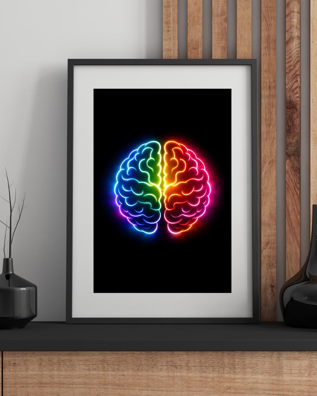 ADHD Brain Poster | Neon Neurodiversity Wall Art | Mental Health Decor ...