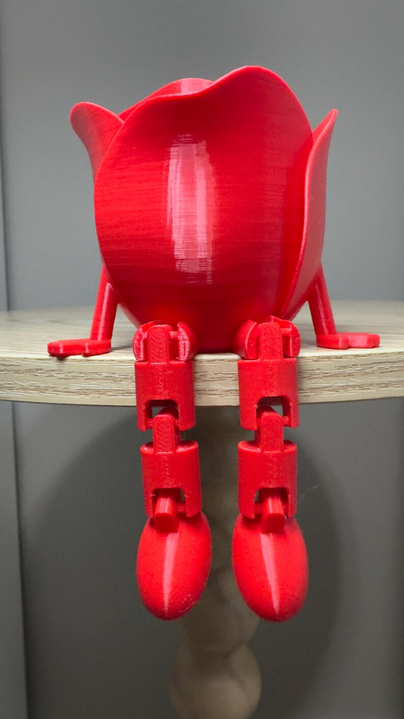 3D Printed Articulated Rose - Adorable Sitting Flower - Etsy
