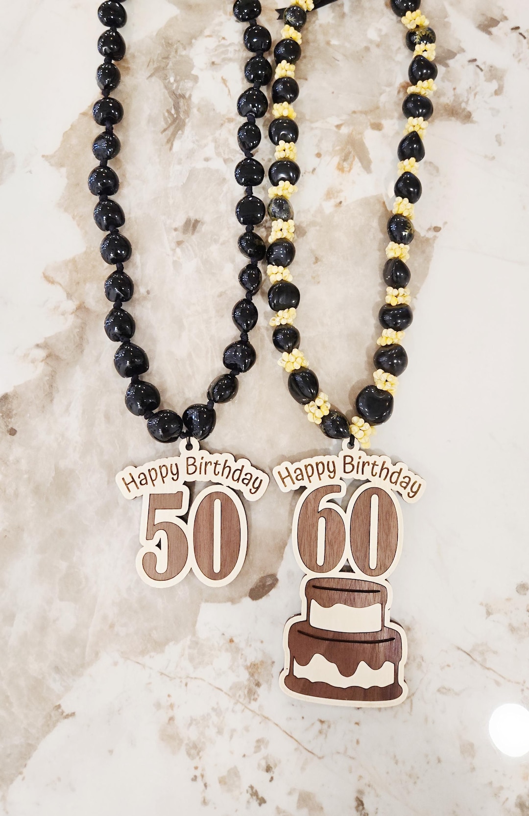 Birthday Lei, Cake & Number Charms, Celebration Gift - Etsy