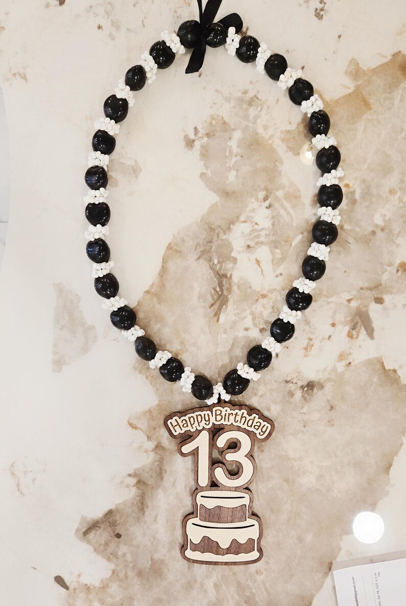 Birthday Lei, Cake & Number Charms, Celebration Gift - Etsy