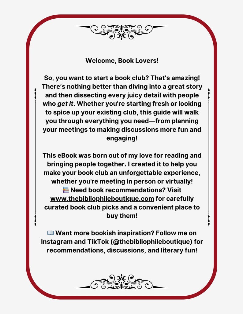 The Ultimate Book Club Guide - Etsy