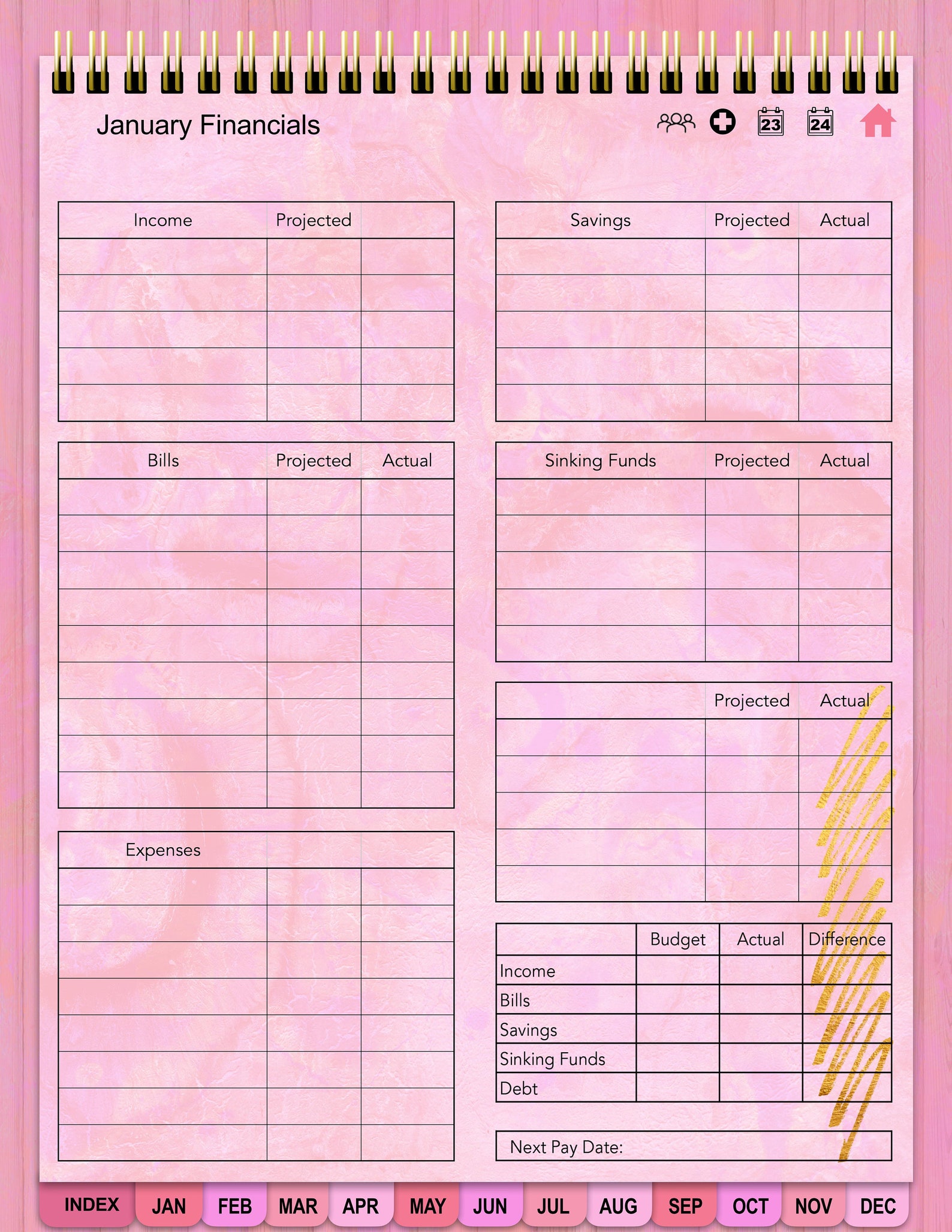 Digital Planner: Full Page 2023 & 2024 Calendar With Over - Etsy