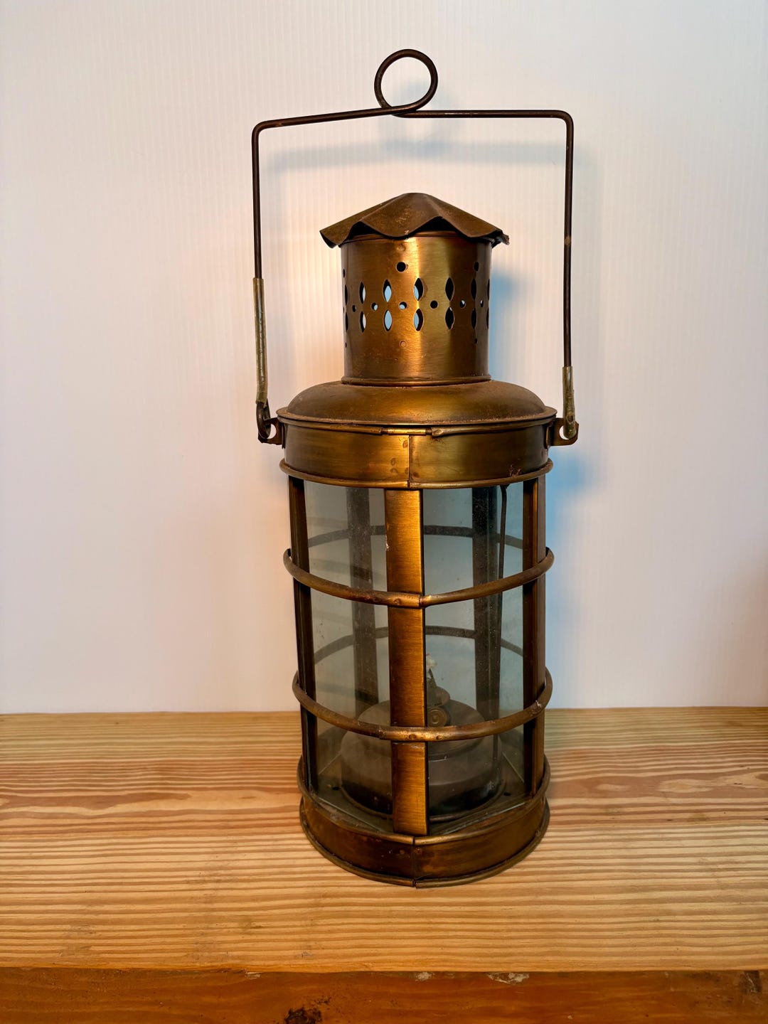Enesco Imports Hong Kong Bronze Kerosene Oil Candle Lamp Lantern ...