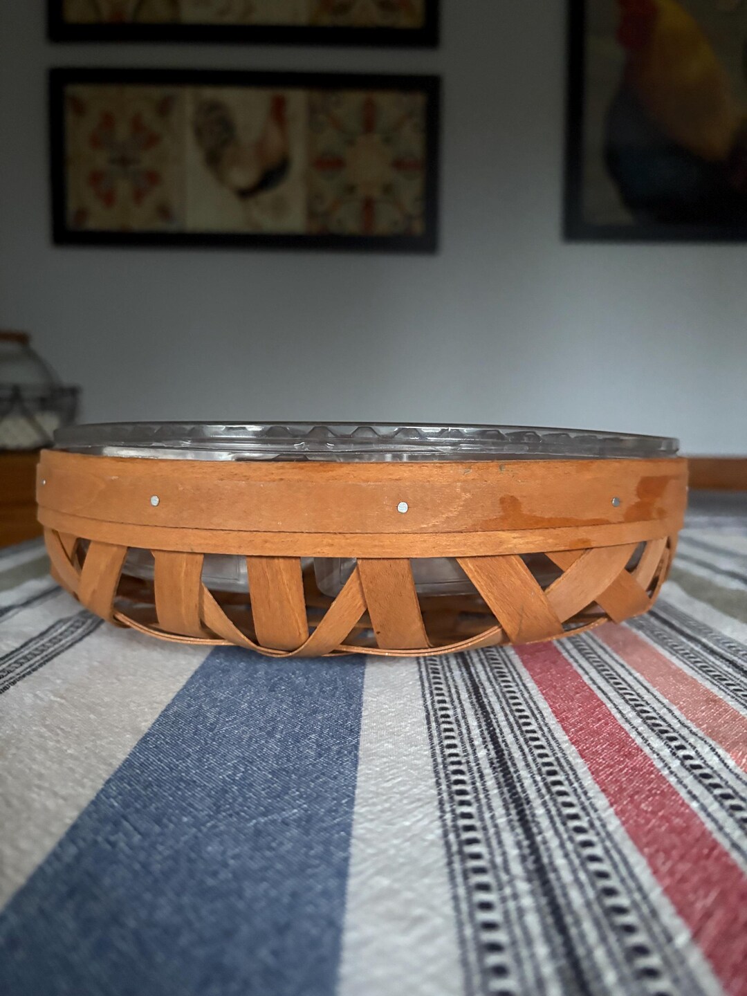 Henn Open Weave Basket With Tray Insert/lid - Etsy