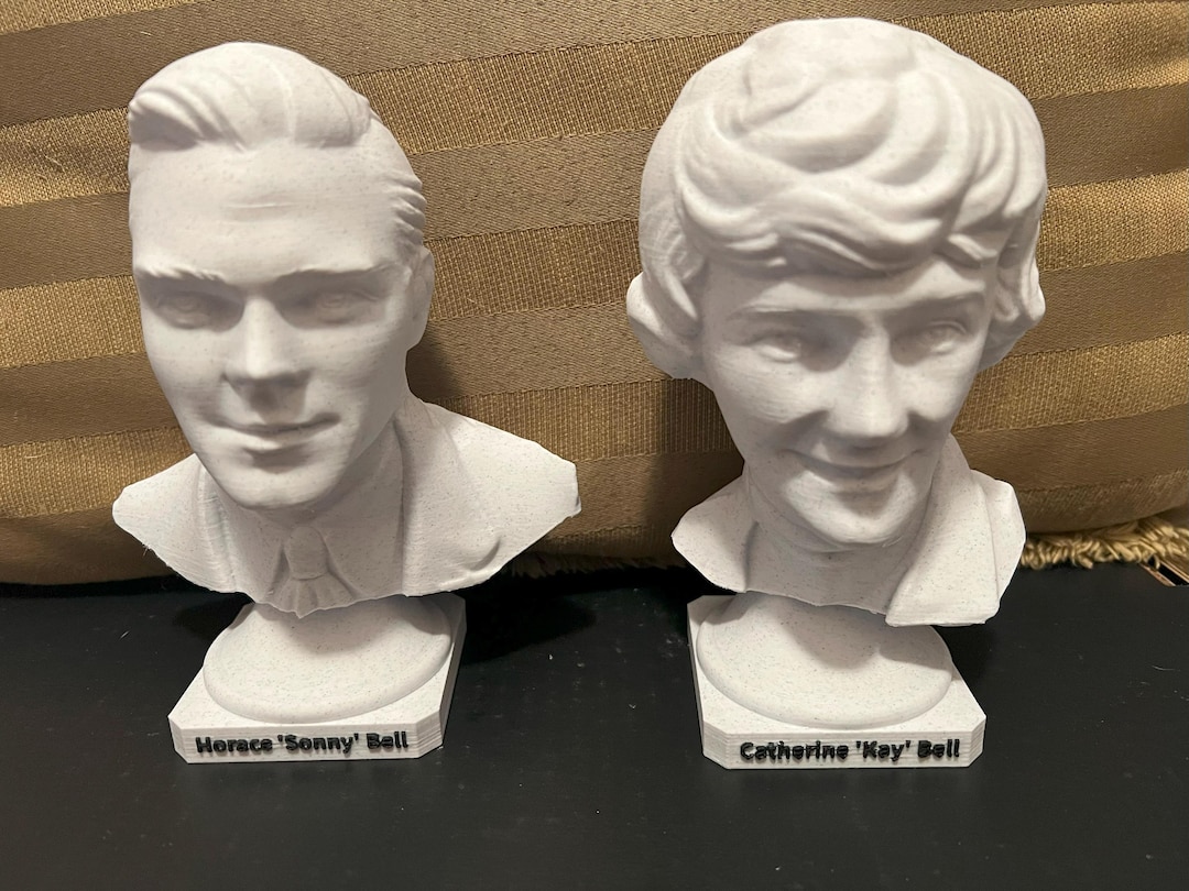Custom 3D Printed Portrait Sculpture (bust) or Statue– Marble PLA ...