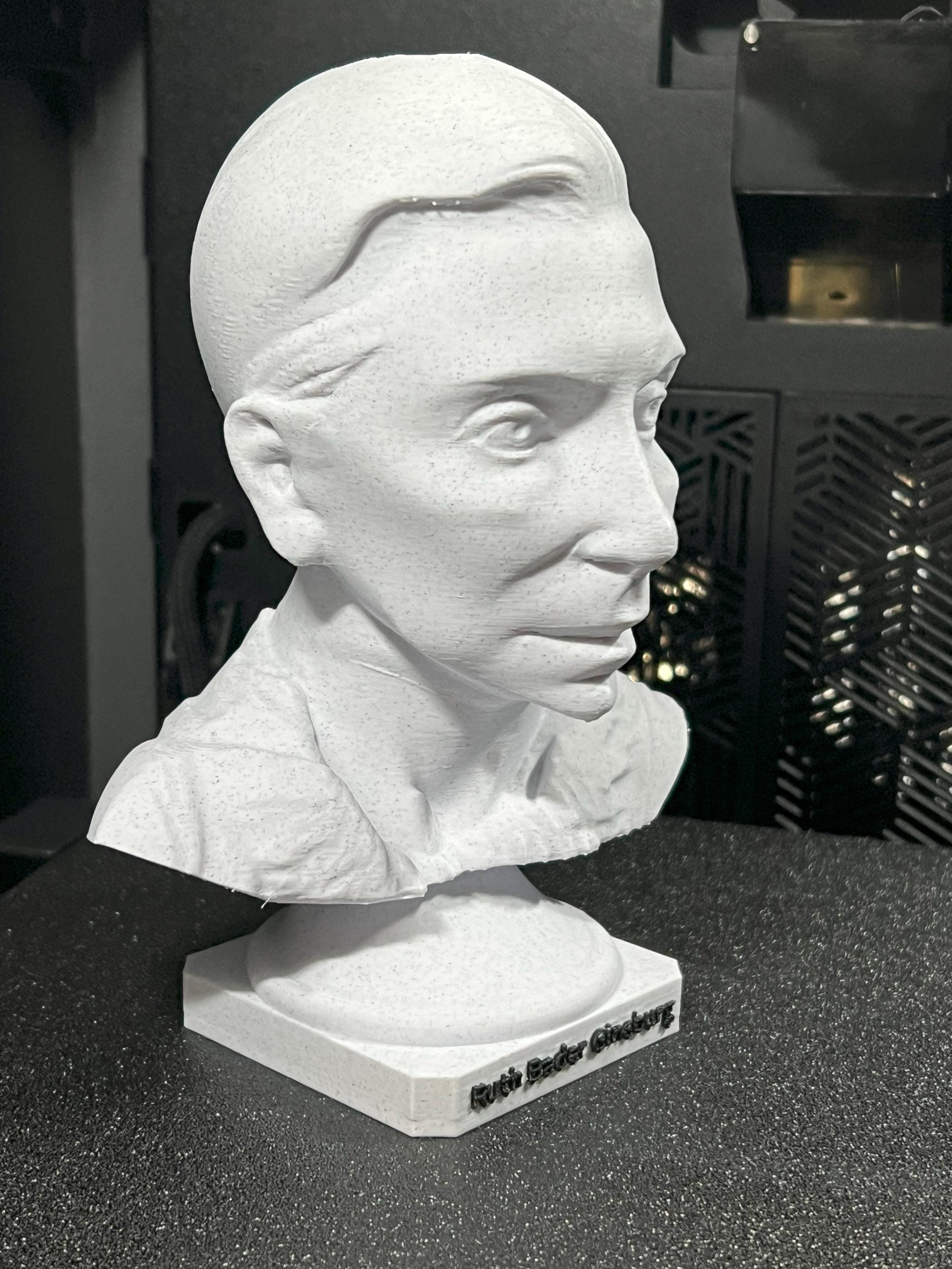 Custom 3D Printed Portrait Sculpture (bust) or Statue– Marble PLA ...