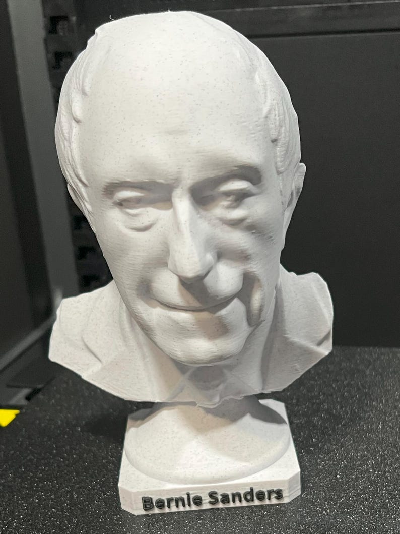 Custom 3D Printed Portrait Sculpture (bust) or Statue– Marble PLA ...