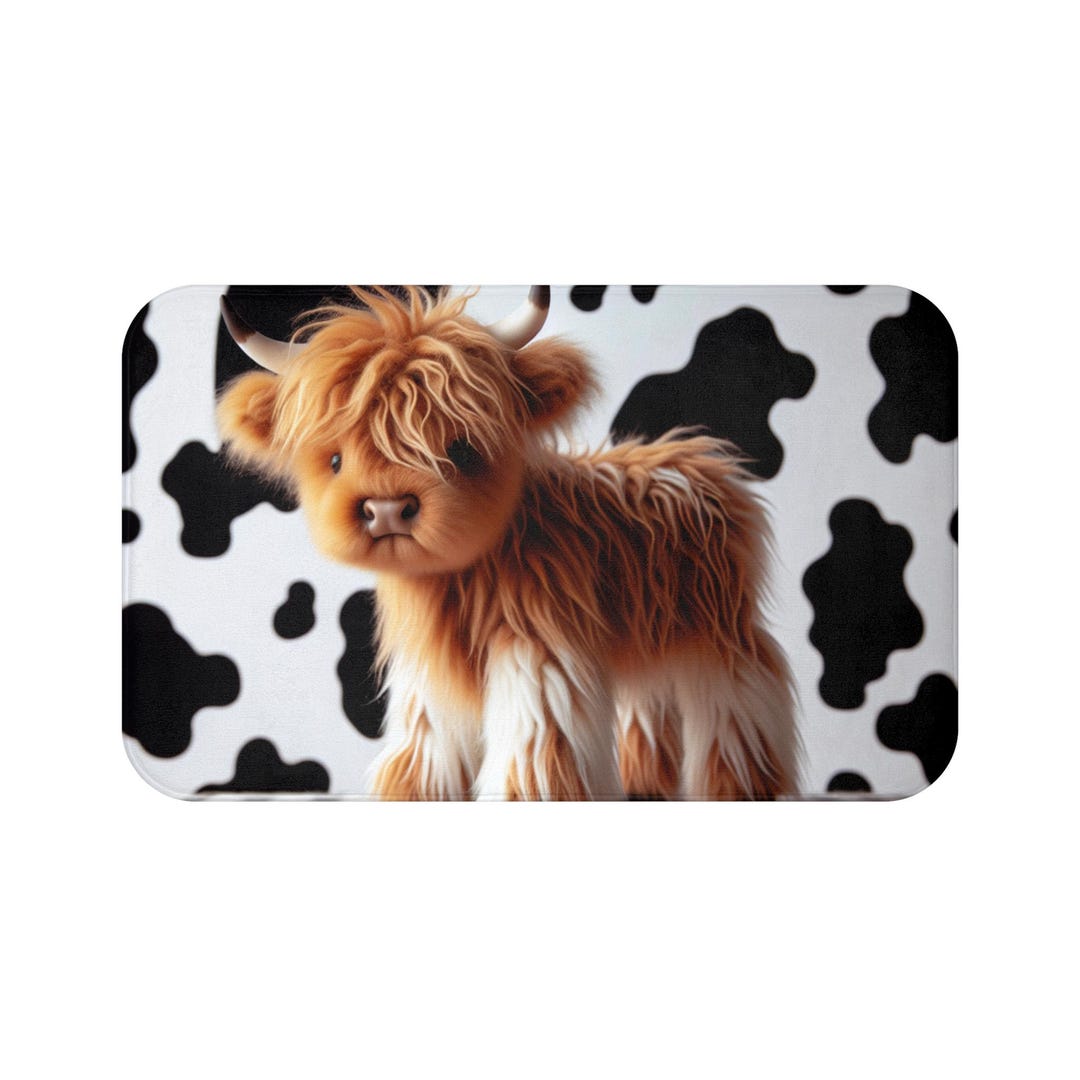 Cow Print Bath Mat, Bathroom Rug, Farmhouse Decor, Animal Print Home ...