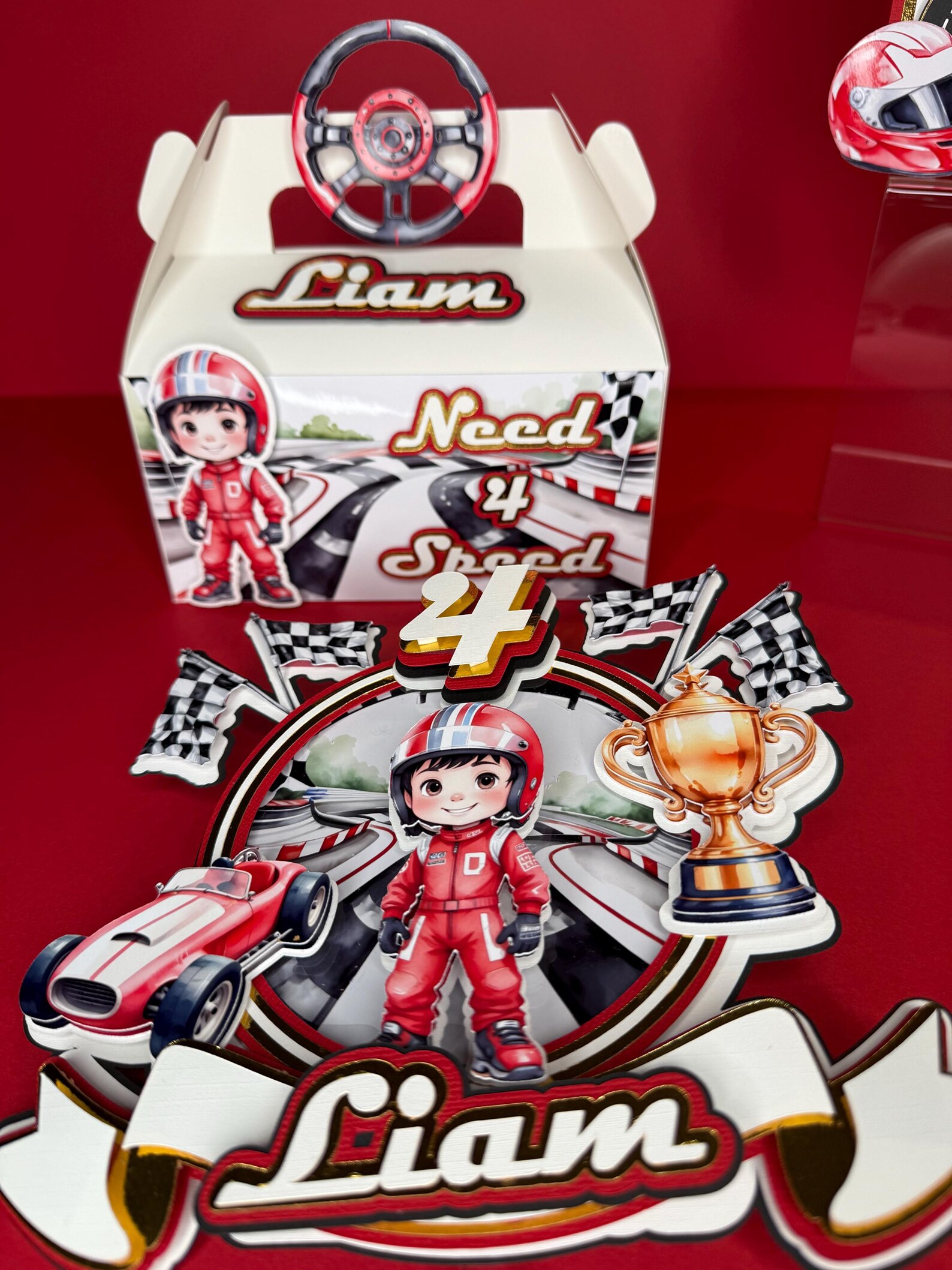 Racer Boy Cake Topper, 3D, Racing Birthday Theme, Race Cars - Etsy